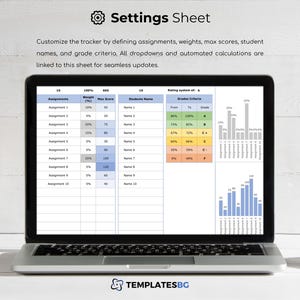 Grade Management Assingment Tracker Excel Spreadsheet Template Class ...