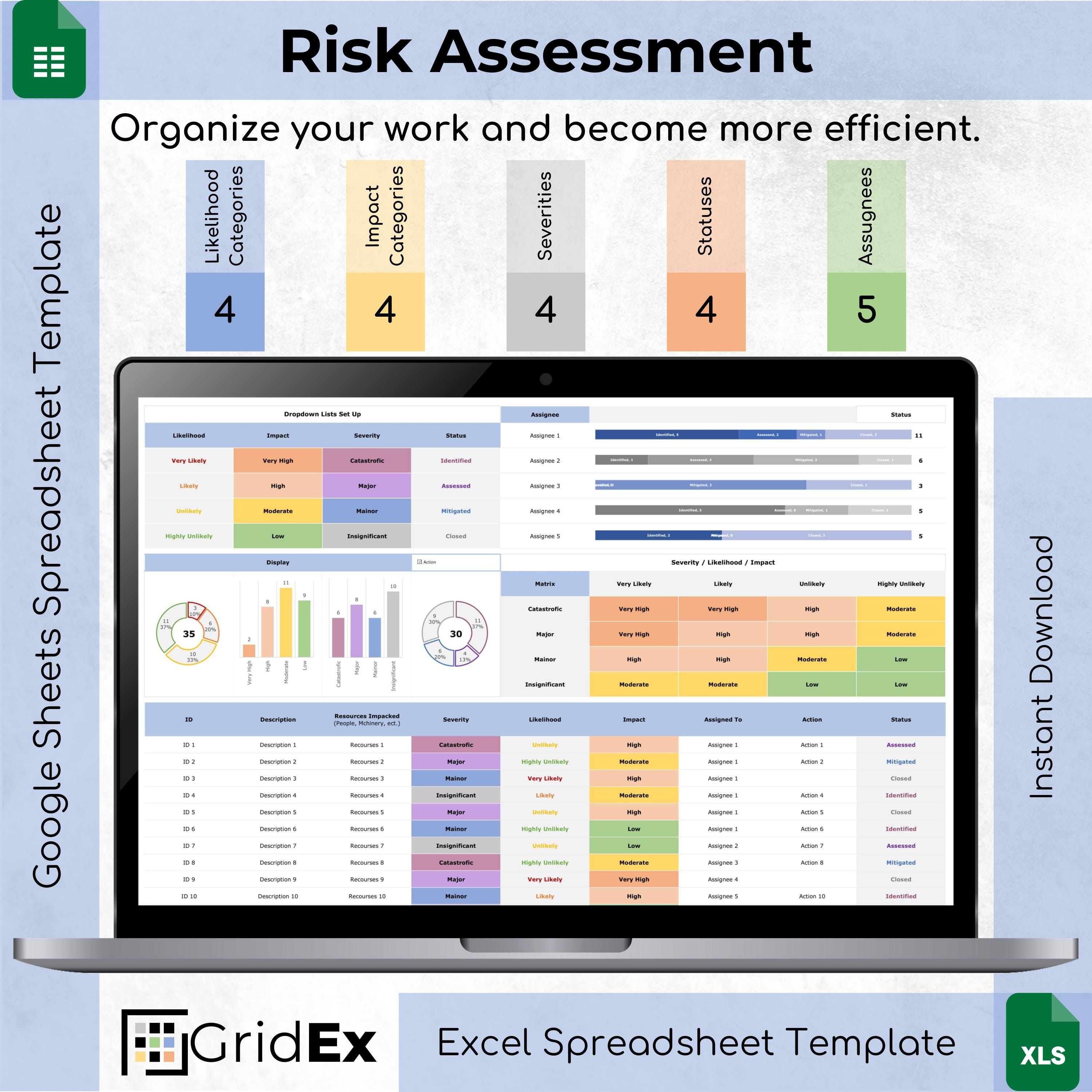 Risk Management Spreadsheet Template | Google Sheets & Excel | Risk ...