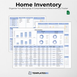 Home Inventory Tracker Excel Spreadsheet: Home Inventory List for ...