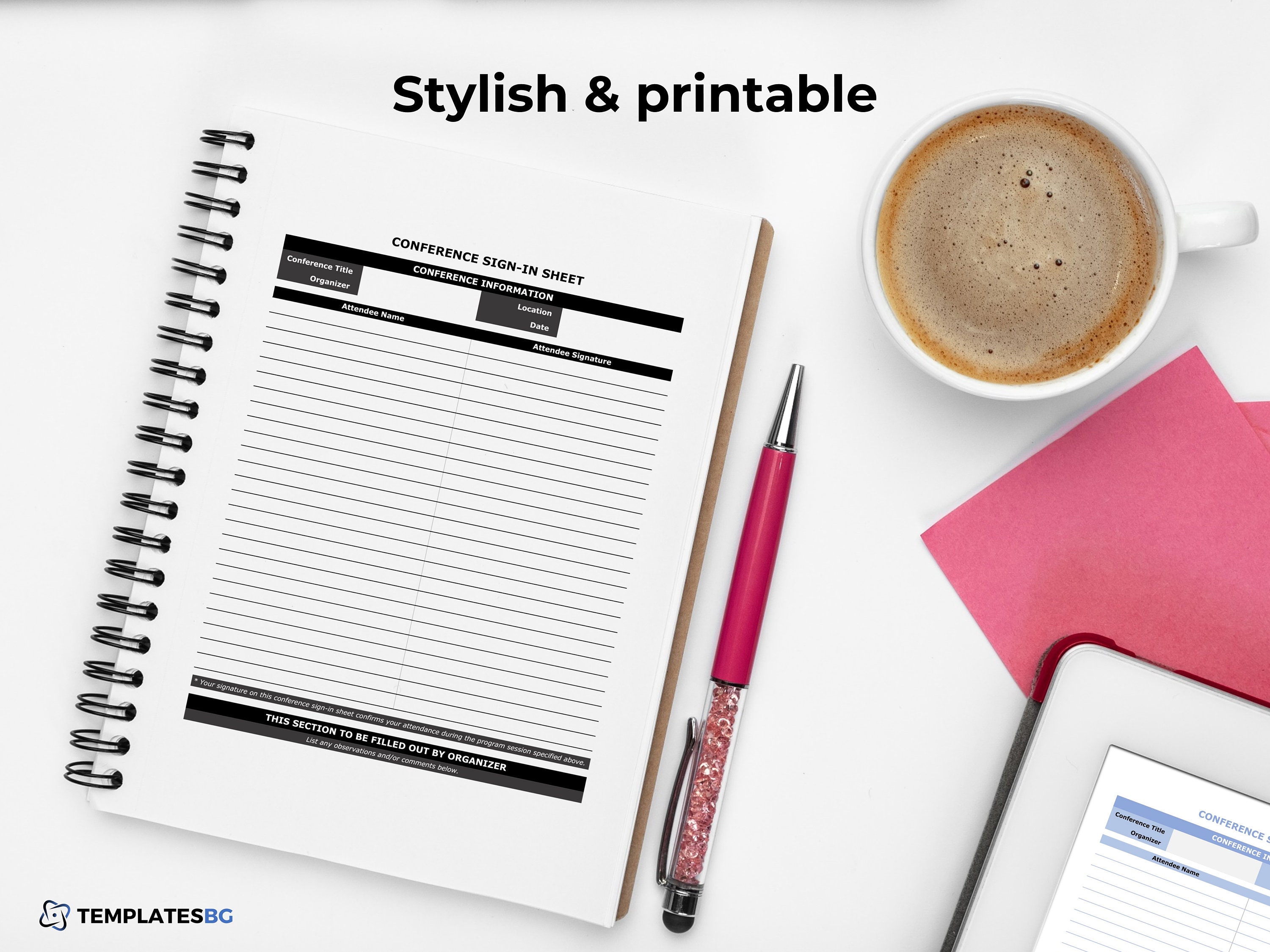 Event Conference Sign in Sheet for Seamless Conference Sign-in, Event ...