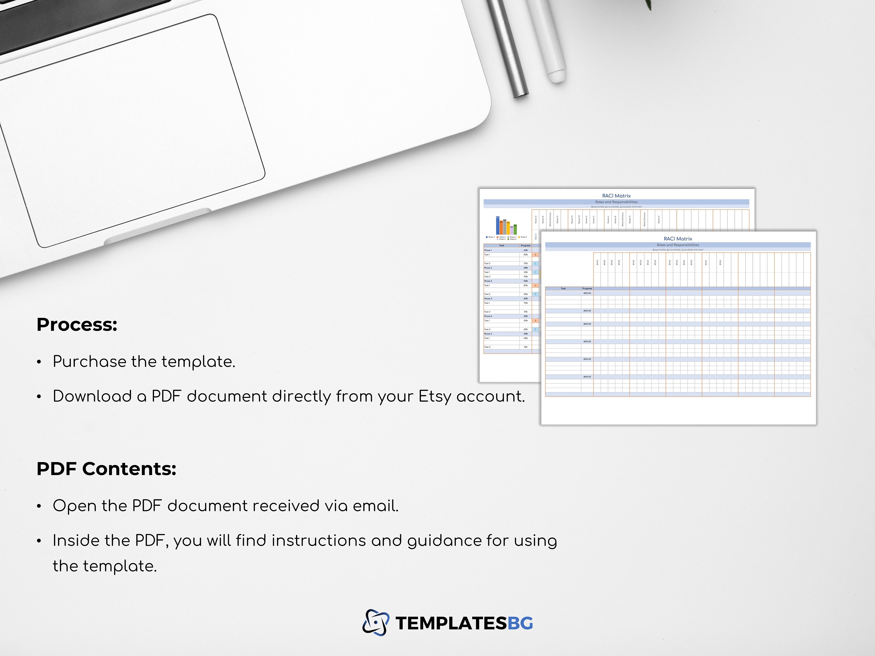 RACI Matrix Google Sheets: Project Management Task Tracker (digital ...