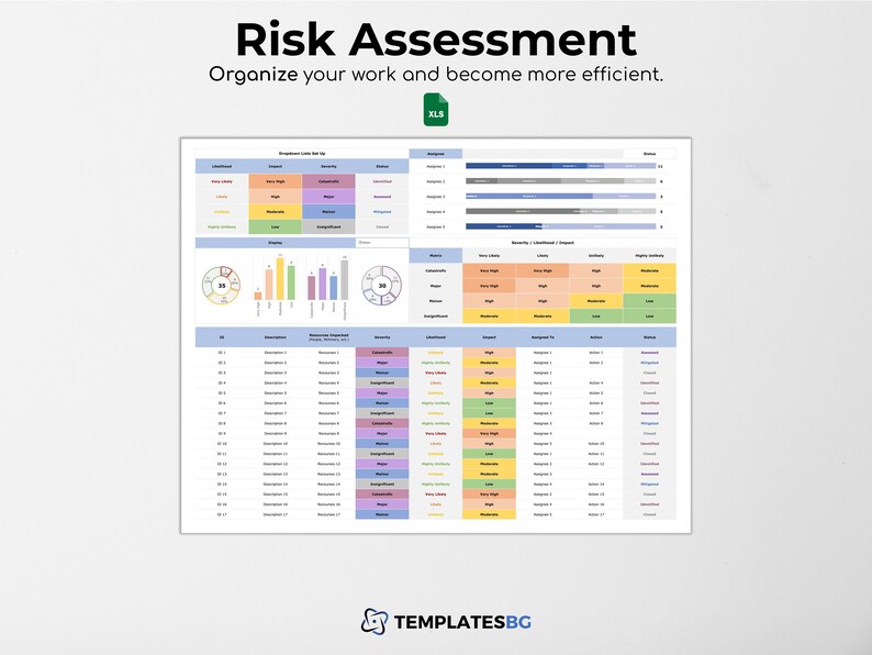 Risk Assessment Excel Spreadsheet: Risk Management Business Spreadsheet ...