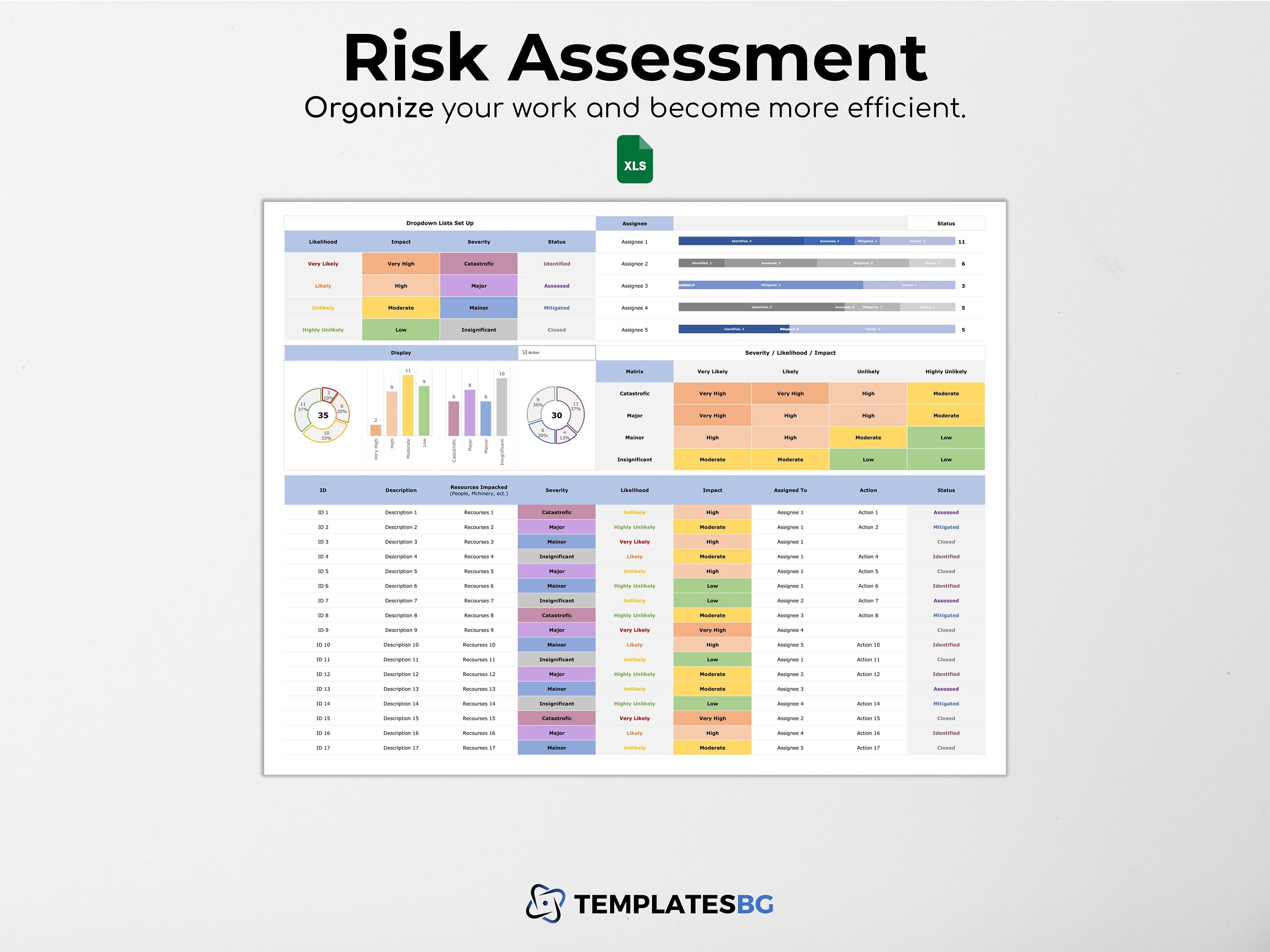 Risk Assessment Excel Spreadsheet: Risk Management Business Spreadsheet ...