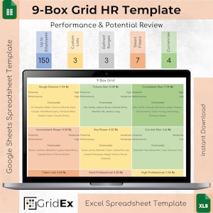 9 Box Grid HR Excel Template: Employee Performance & Talent Review - Etsy