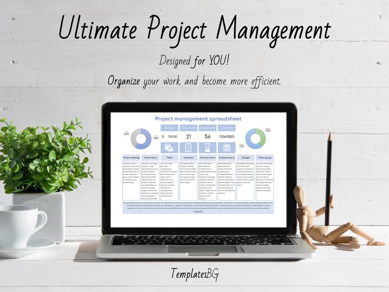 Ultimate Project Management Spreadsheet: Gantt Chart Priority - Etsy