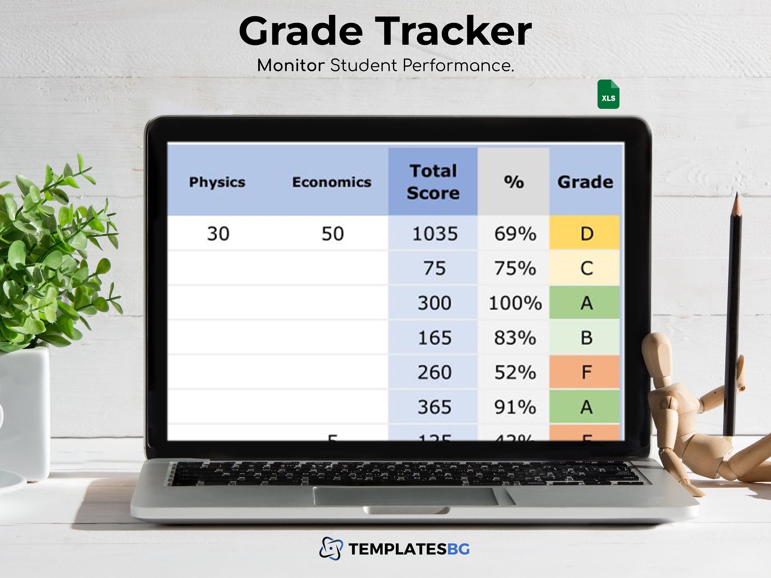 Grade Tracker Excel Spreadsheet Template: Digital Gradebook Excel ...