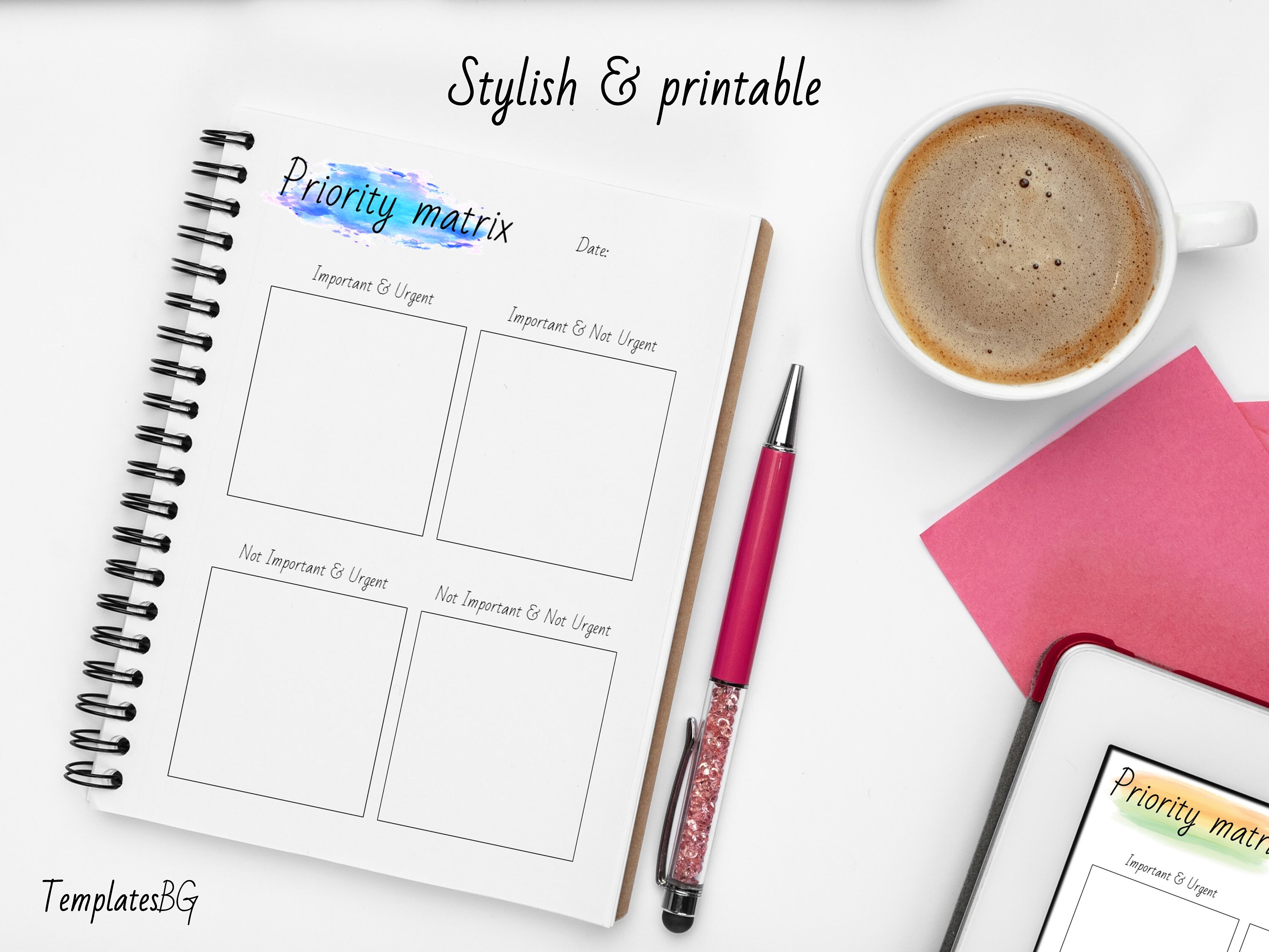 Printable Priority Matrixsheettemplate, Form, To-do List Created in PDF ...
