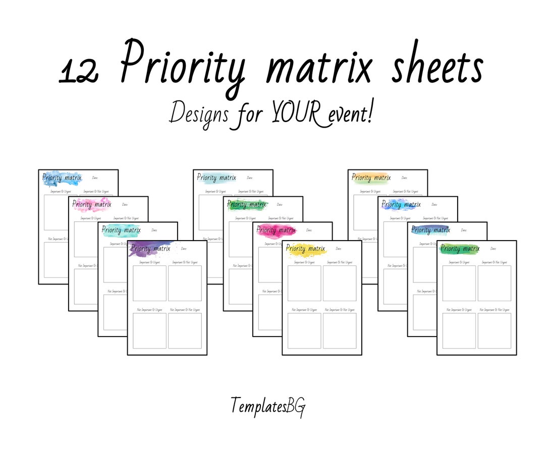 Printable Priority Matrixsheettemplate Form To-do List - Etsy