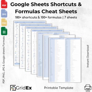 Excel Keyboard Shortcuts Cheat Sheet Pdf - Etsy