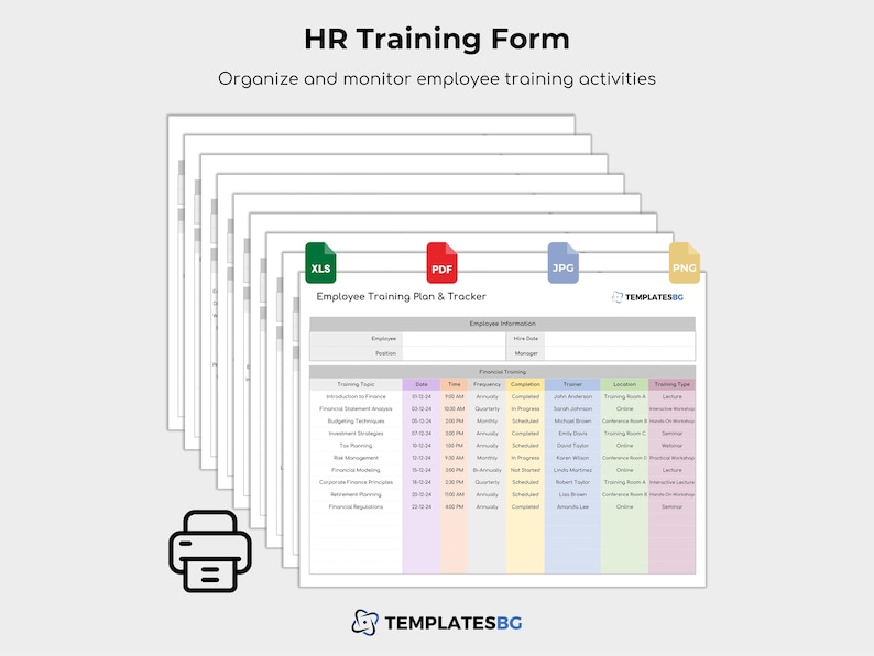 HR Training Plan Template: Employee Onboarding & Training Log (excel ...