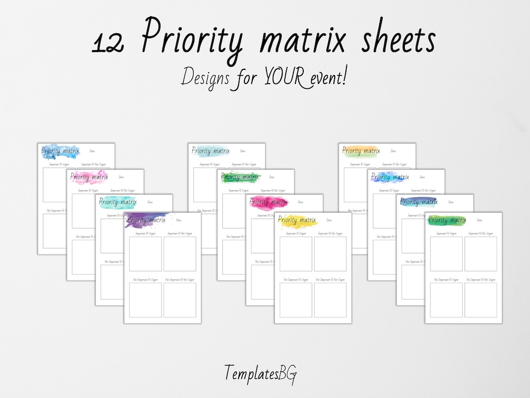 Printable Priority Matrixsheettemplate, Form, To-do List Created in PDF ...
