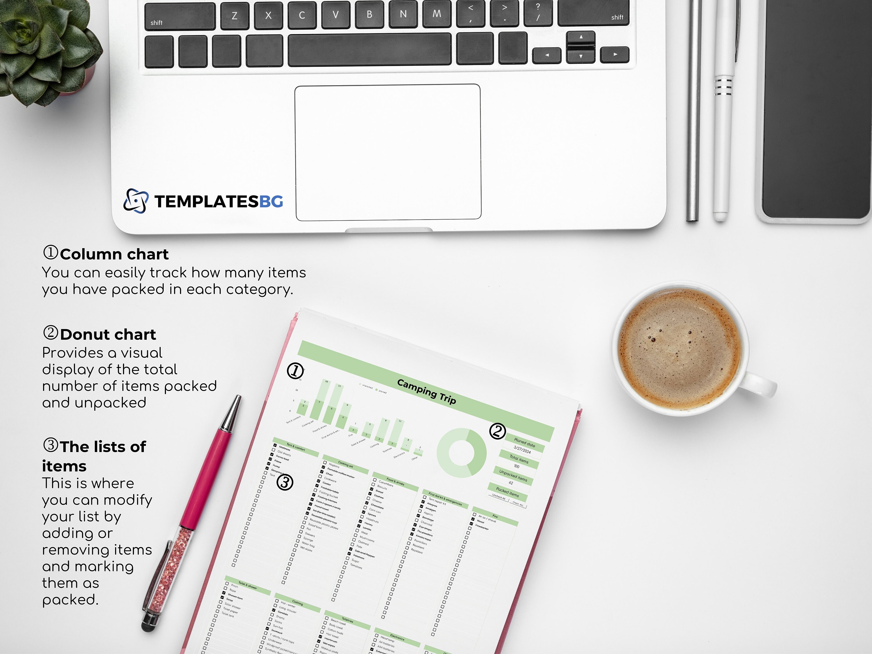 Camping Checklist Google Sheets: Travel Checklist for Tent Camping ...