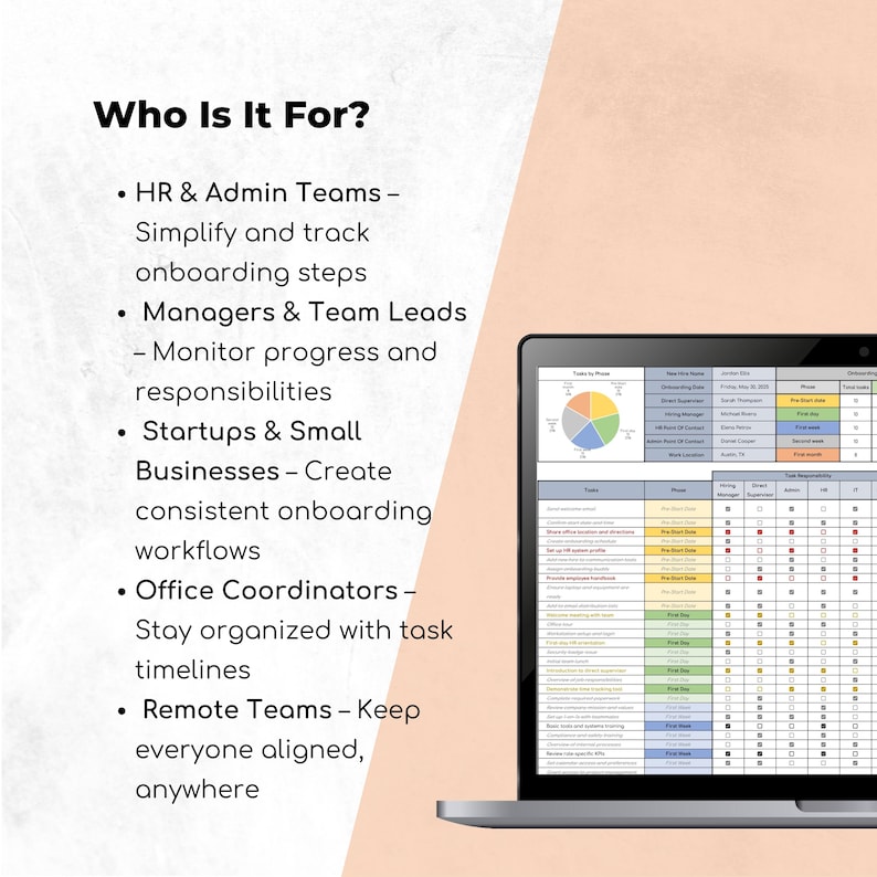 New Hire Onboarding Checklist: HR Spreadsheet Template (excel & Google ...