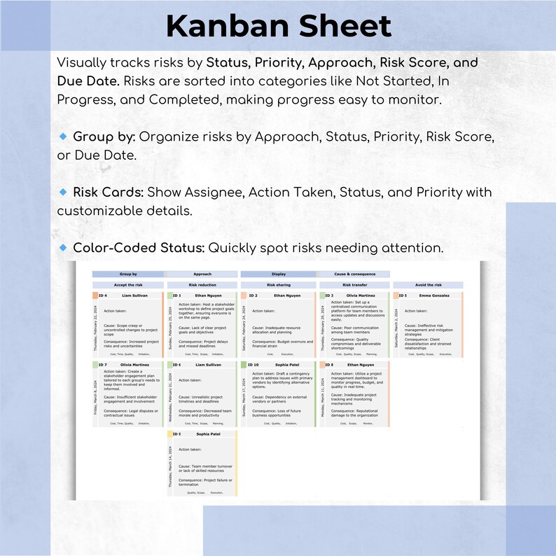 Risk Management Spreadsheet Template | Project Risk Assessment ...