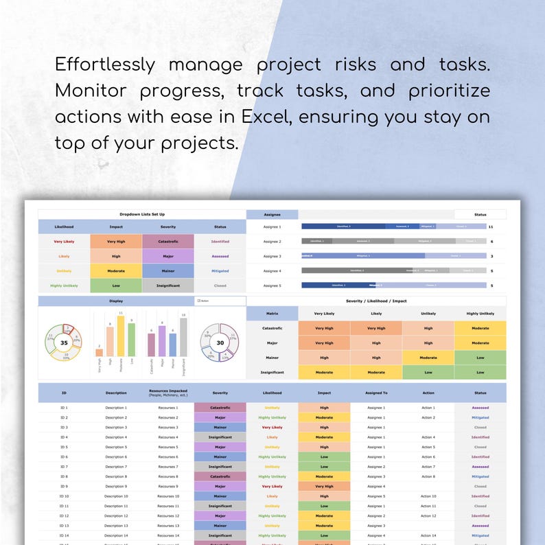 Risk Management Spreadsheet Template | Google Sheets & Excel | Risk ...