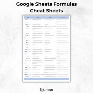 Google Sheets Cheat Sheet: Shortcuts & Formulas (digital Download) - Etsy