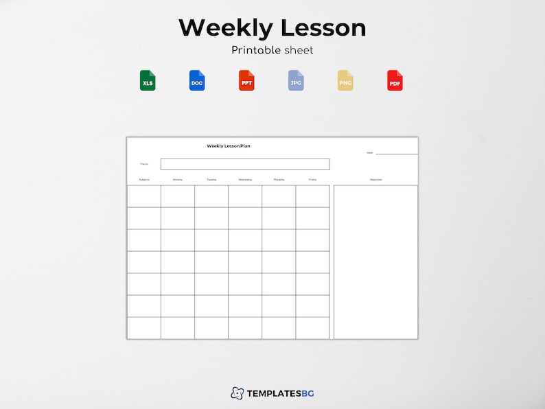 Lesson Plan Template: Academic Planner Printable as Excel Spreadsheet ...