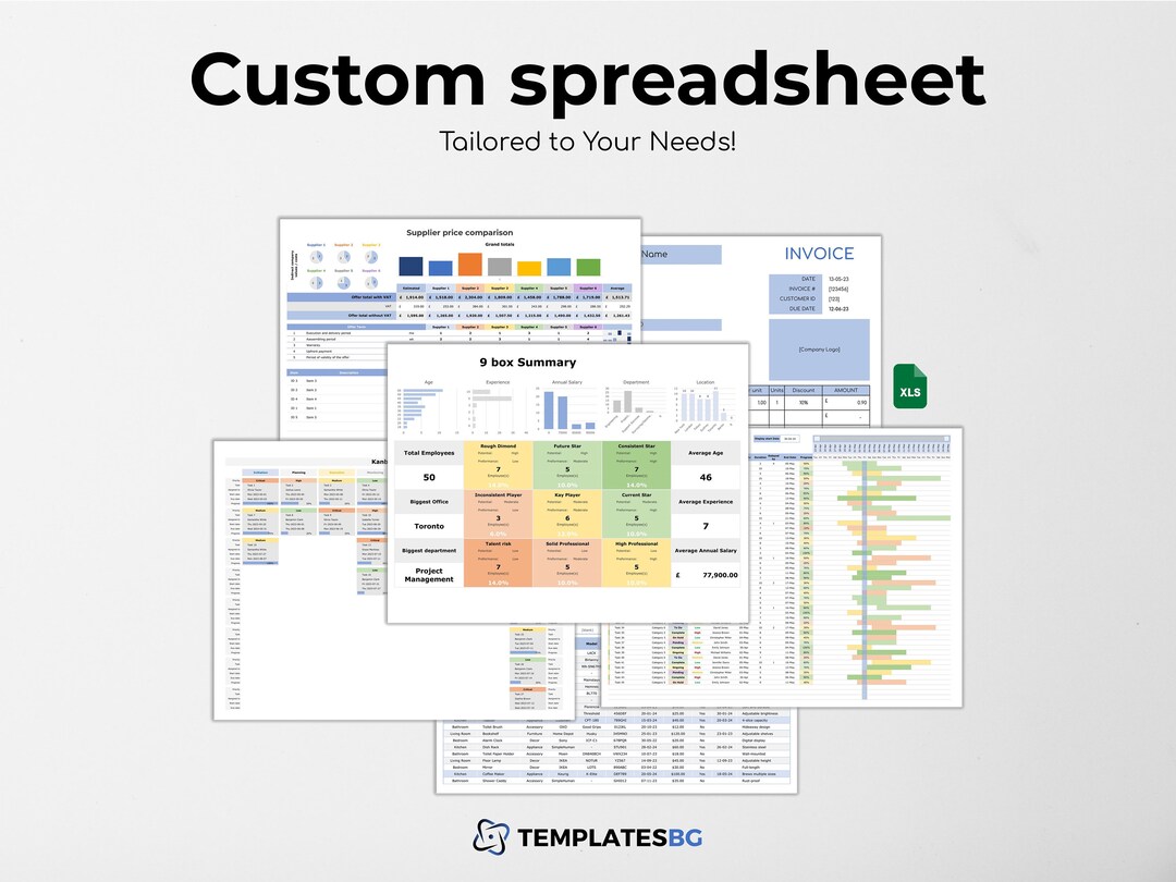 Custom Spreadsheet Template: Custom Made Business Management Excel ...
