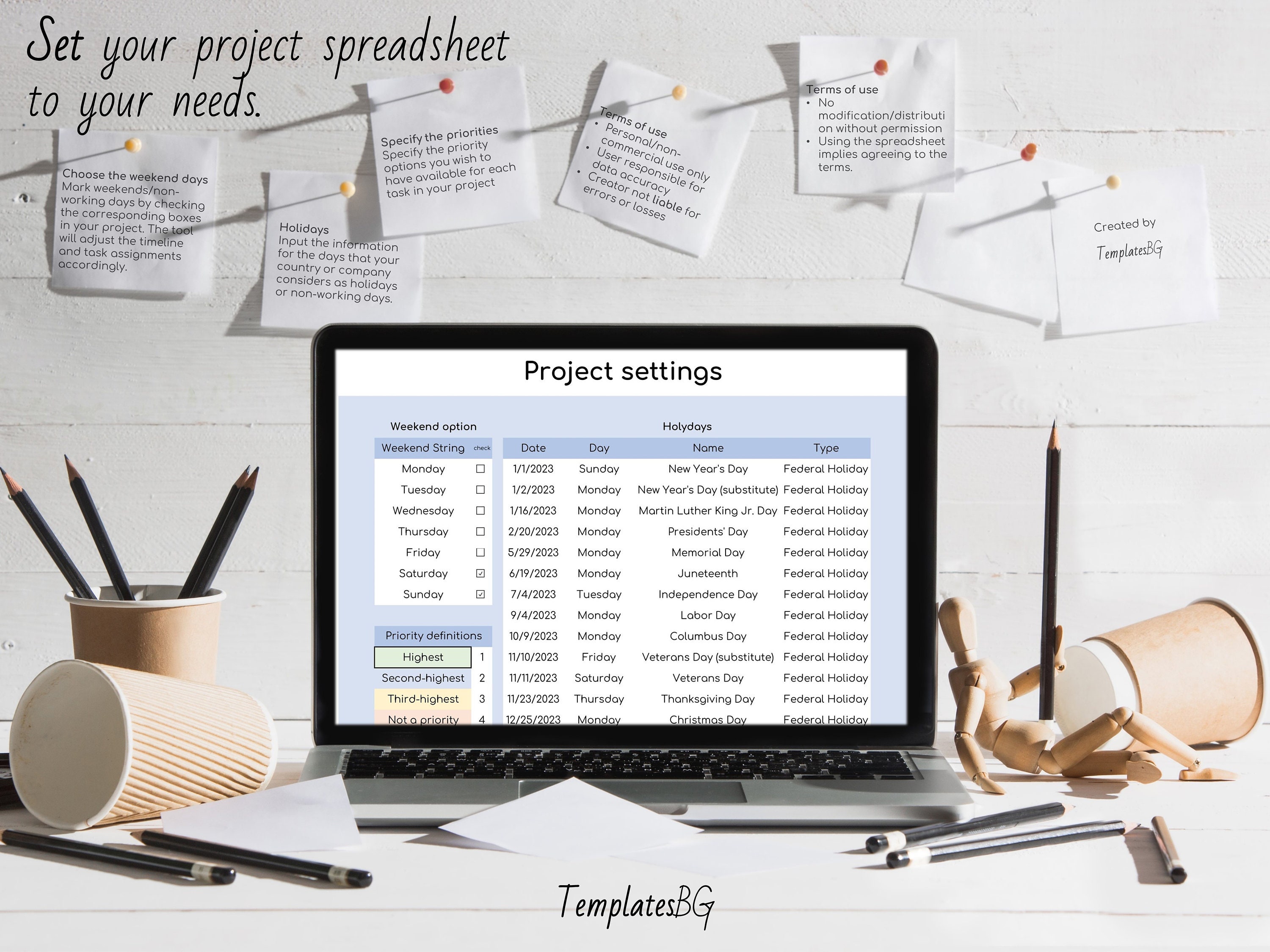 Project Management Spreadsheet With Planner, Timeline, Gantt Chart ...