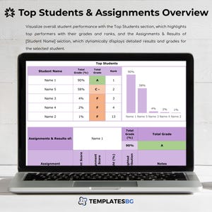 Grade Management Assingment Tracker Excel Spreadsheet Template Class ...