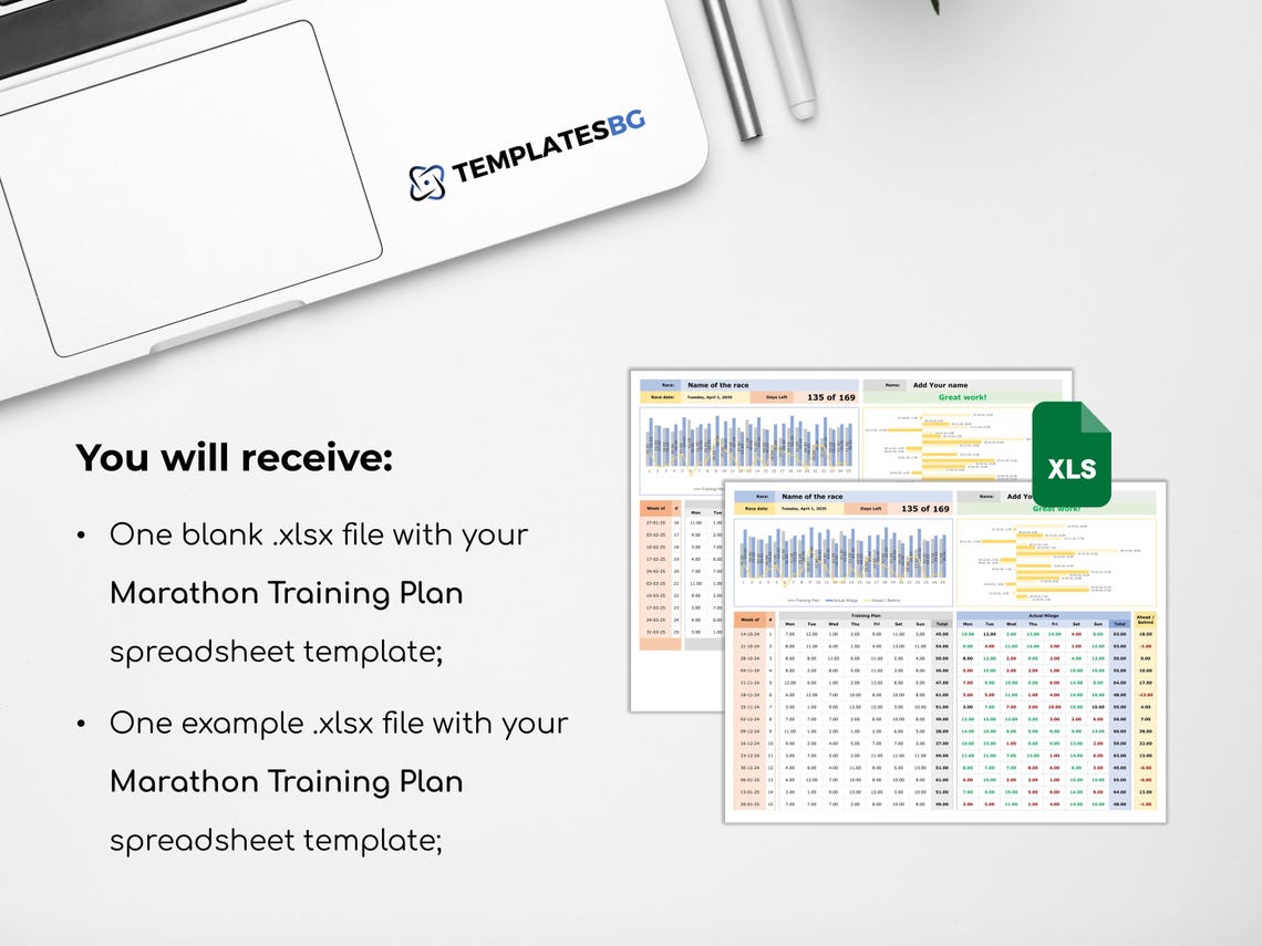 Marathon Training Plan Spreadsheet: Running Tracker (excel Template) - Etsy