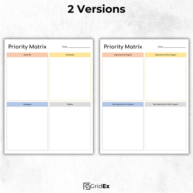 Priority Matrix Template | Eisenhower Decision Matrix | Excel ...