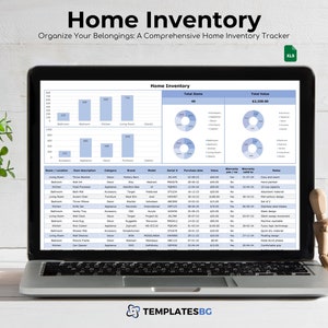 Home Inventory Tracker Excel Spreadsheet: Home Inventory List for ...