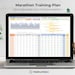 Marathon Training Plan Spreadsheet: Running Tracker (excel Template) - Etsy