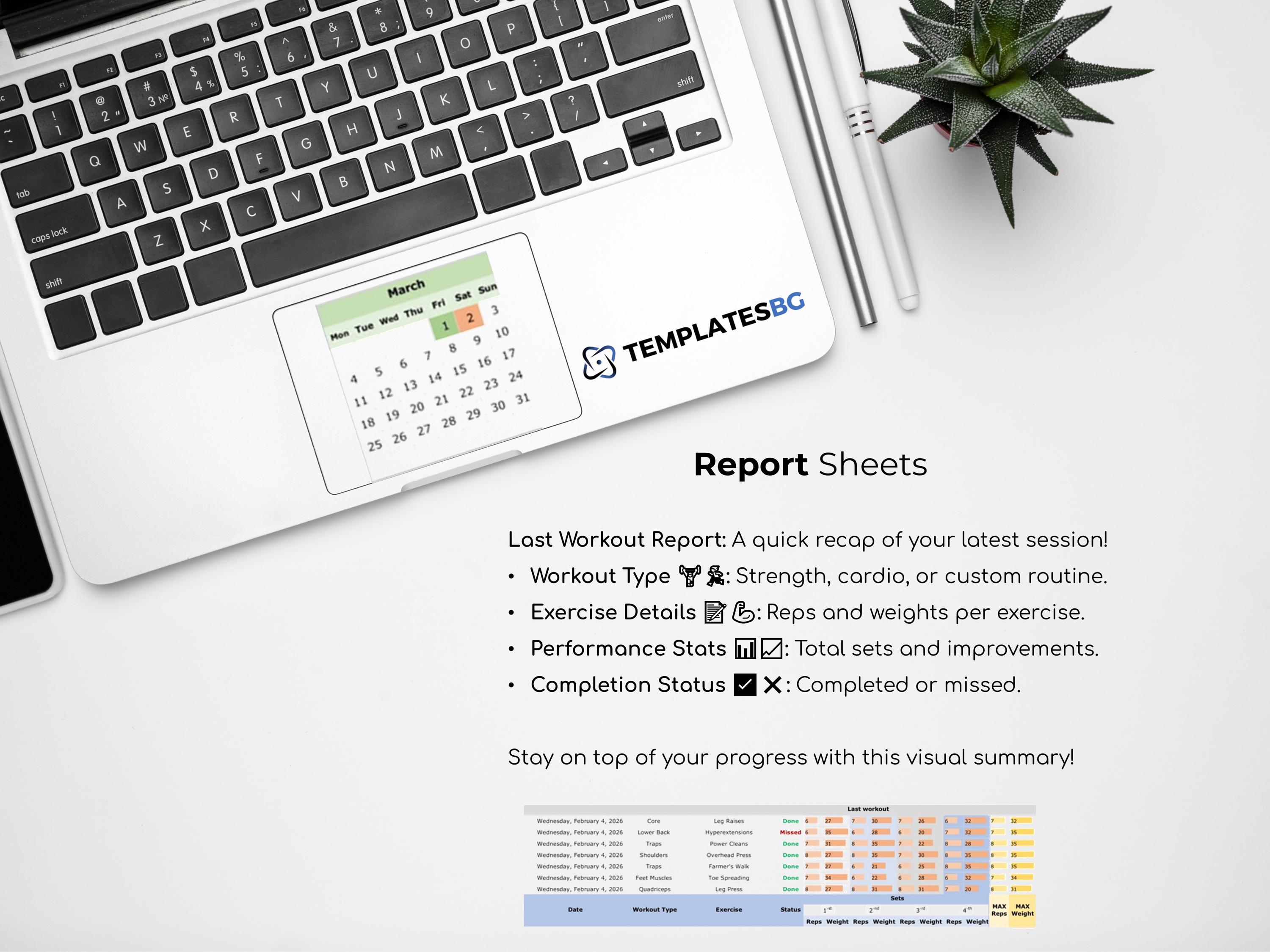 Workout Planner Excel Spreadsheet Template Exercise Tracker Excel ...