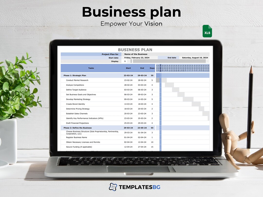 Business Planner Excel Spreadsheet: Business Spreadsheet With Gantt ...