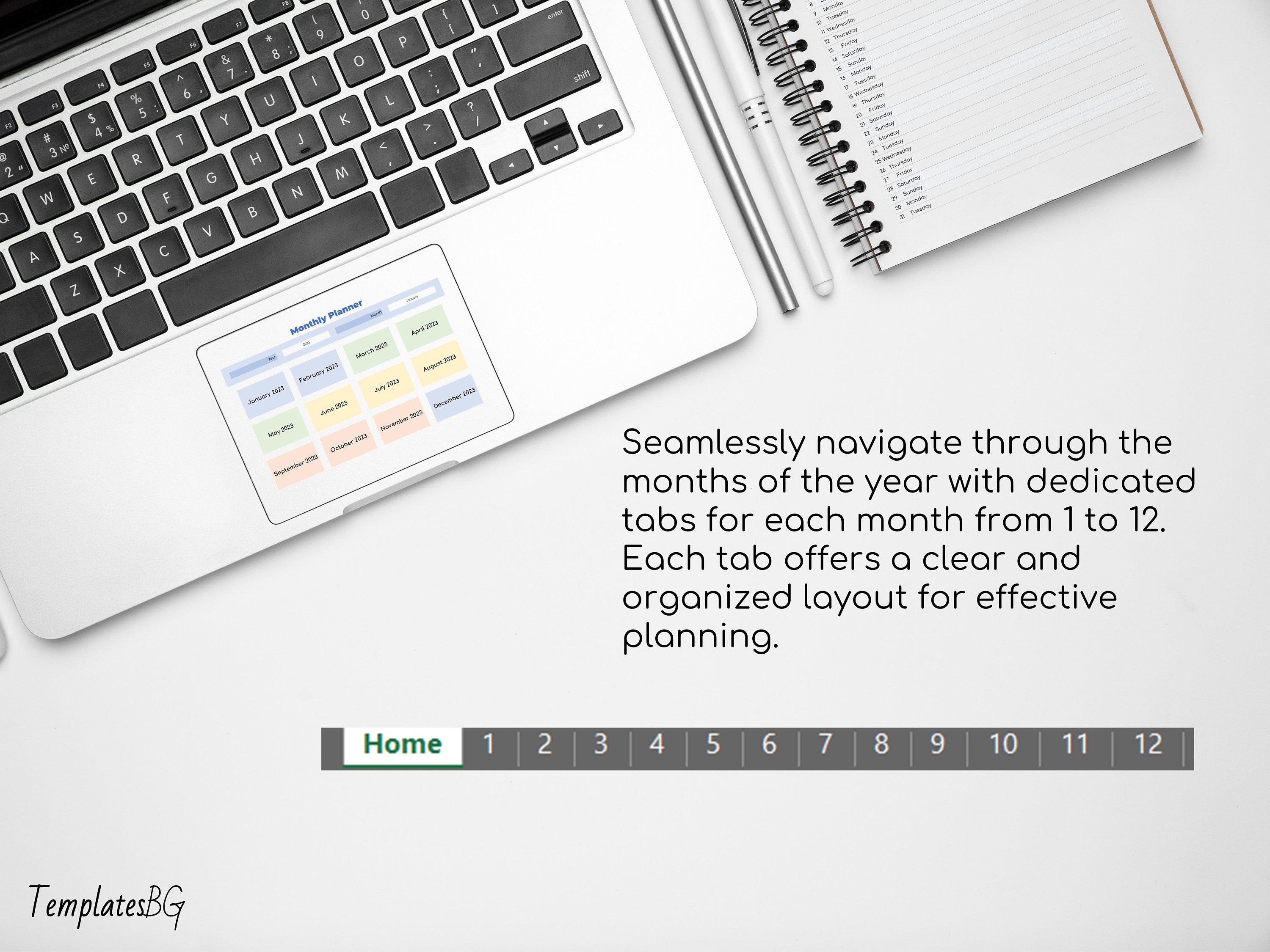 Monthly Planner Spreadsheet: Interactive Digital Organizer for - Etsy
