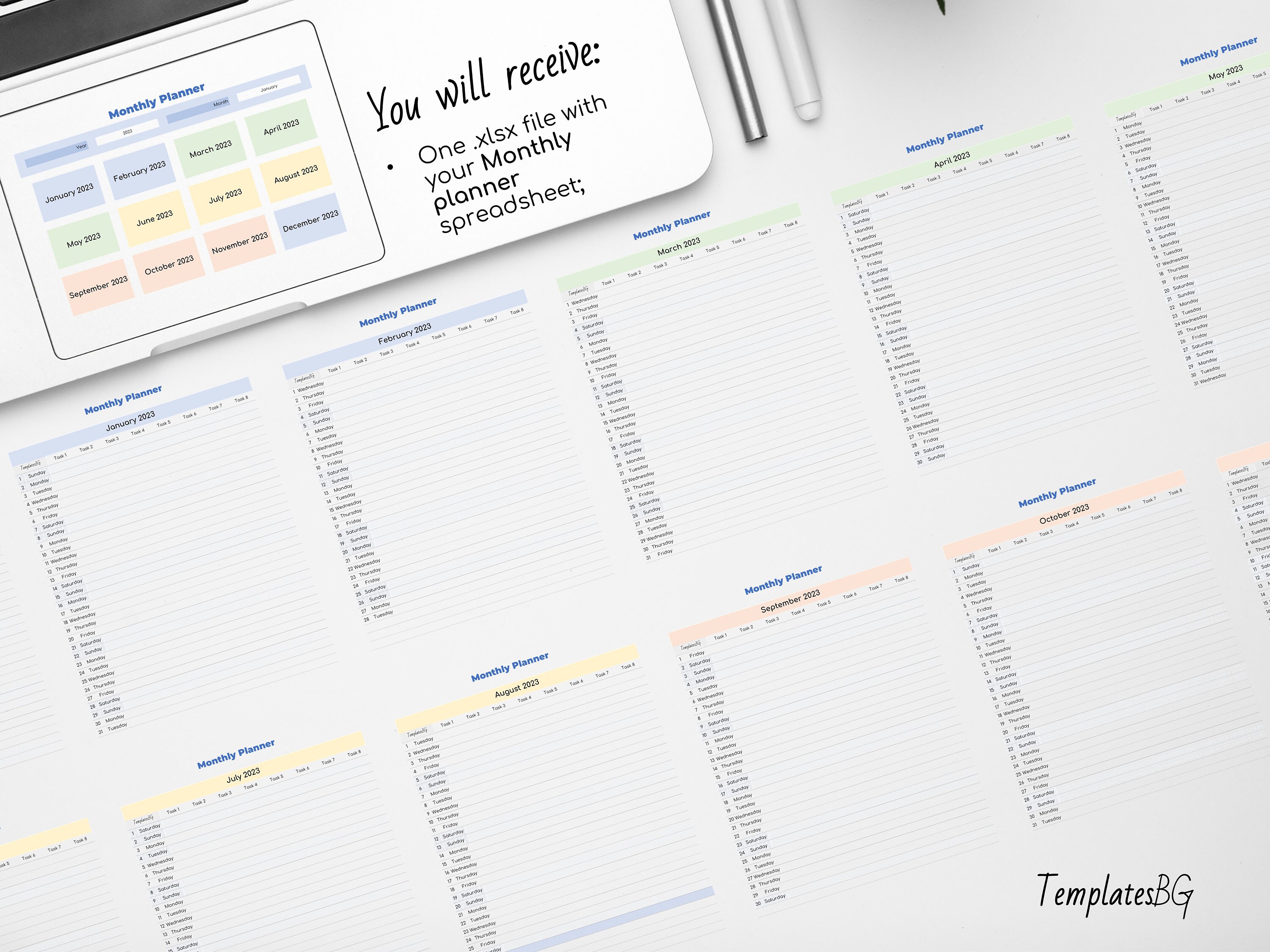 Monthly Planner Spreadsheet: Interactive Digital Organizer for - Etsy