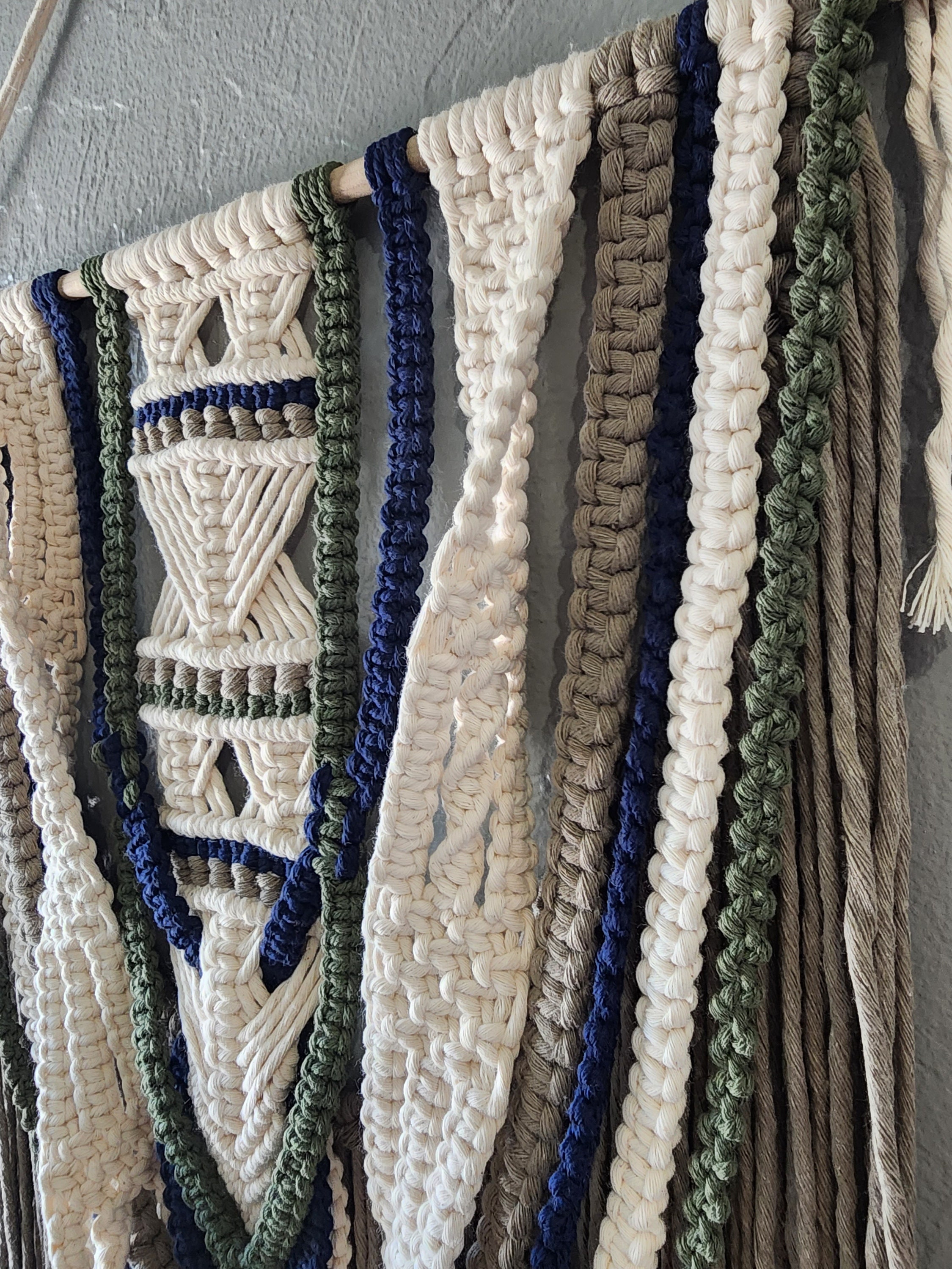 Blue and Green Layered Macrame Wall Hanging - Etsy