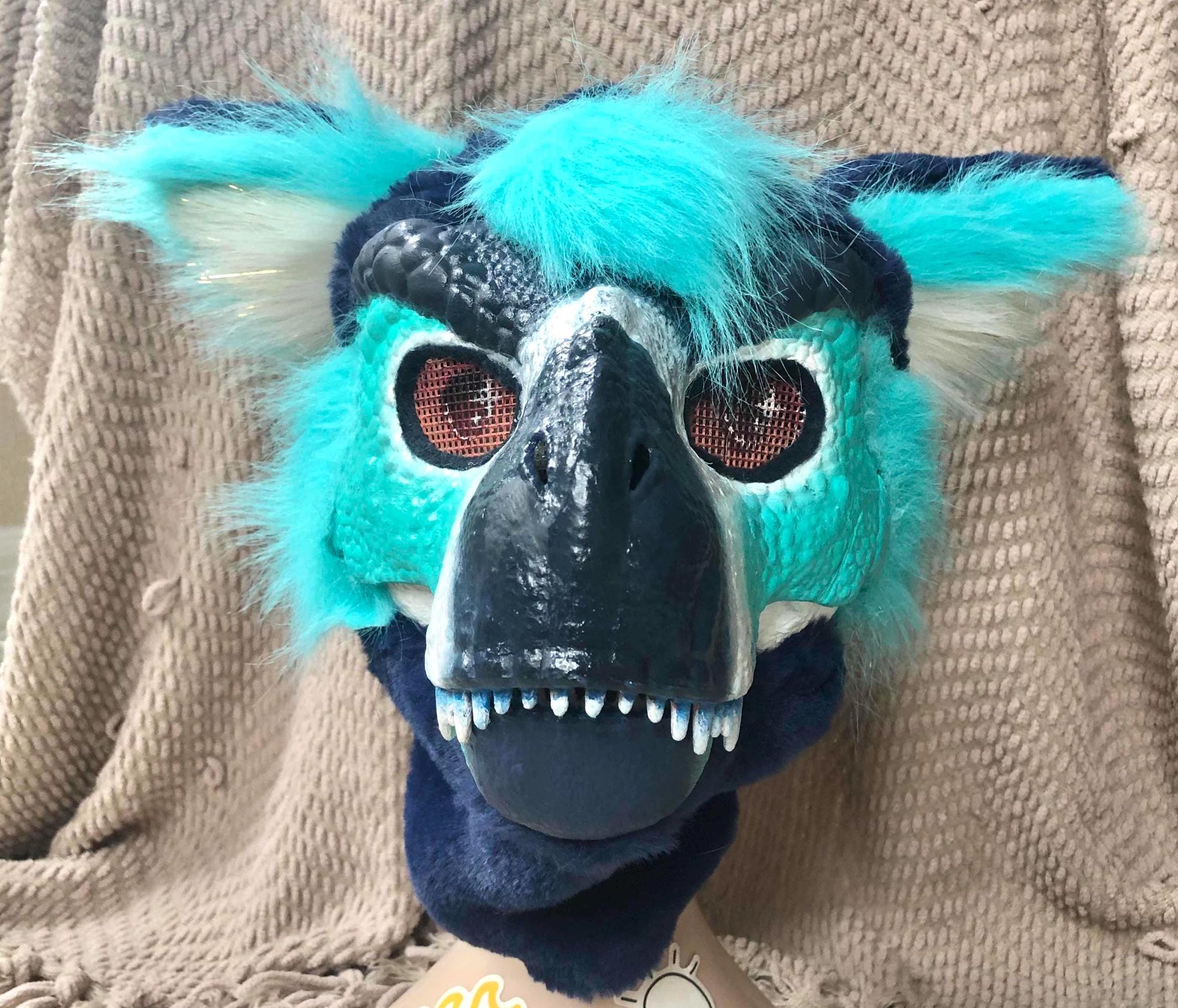 Blue Dino Mask Fursuit Head Moving Jaw - Etsy