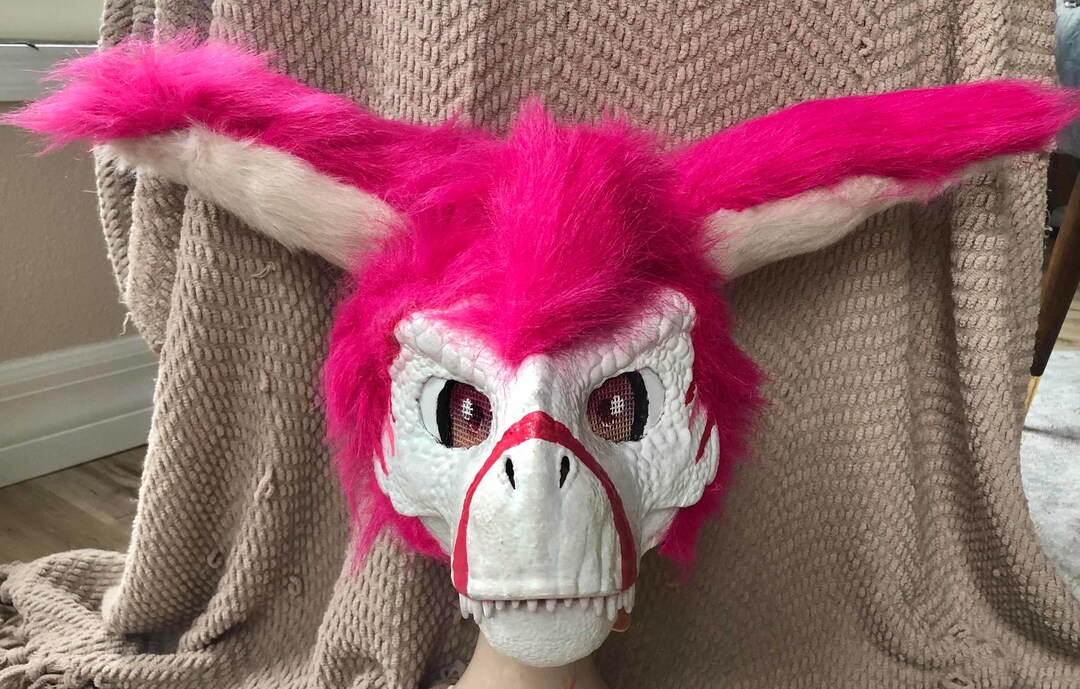 MQ Pink Dino Mask Fursuit Head Moving Jaw - Etsy UK