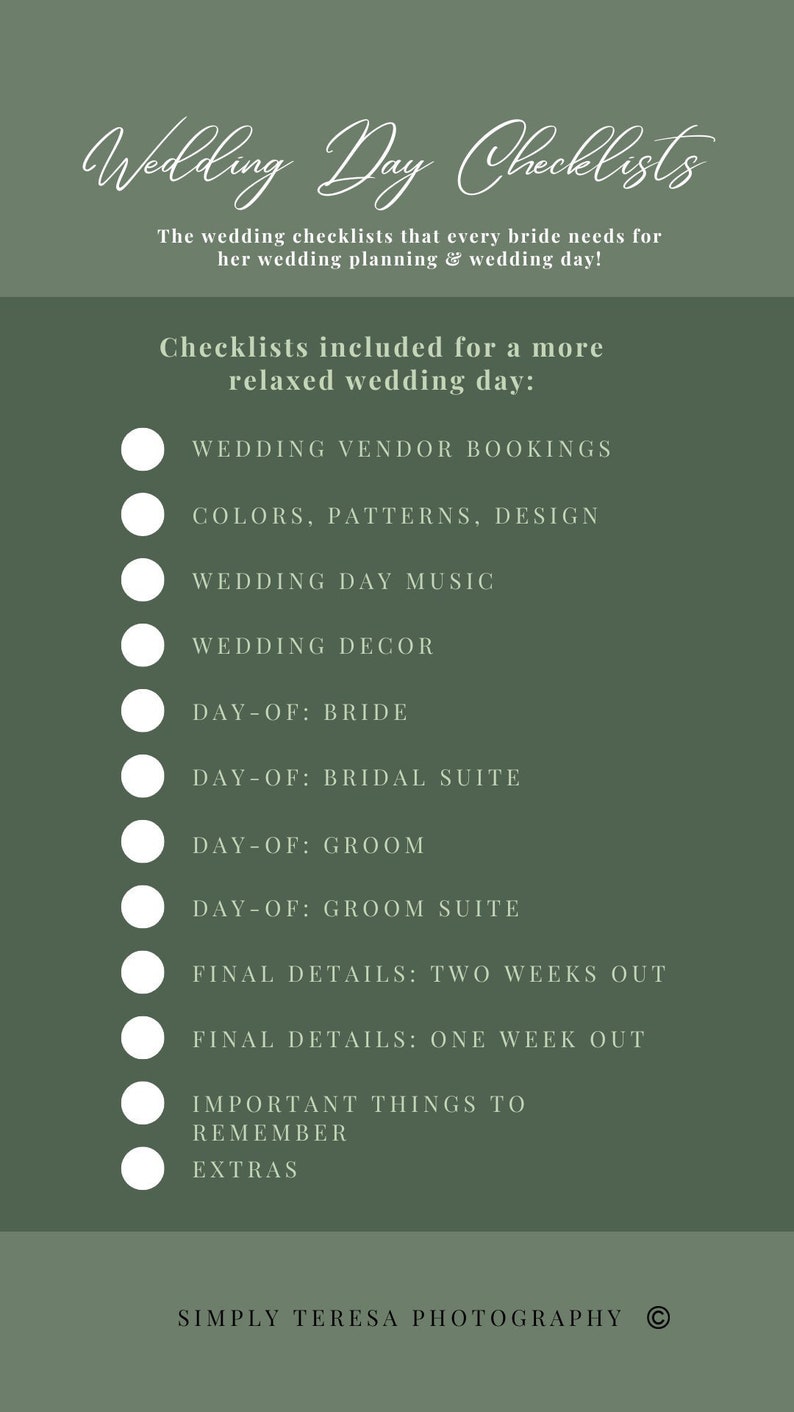The Wedding Checklists Every Bride Needs - Etsy
