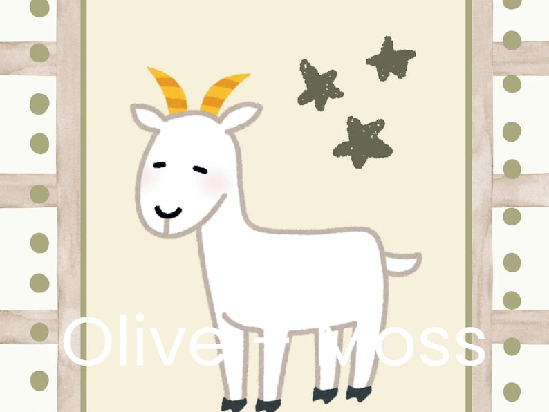 Silly Billy Print, Whimsical Boys Nursery Art, Cute Goat Poster ...