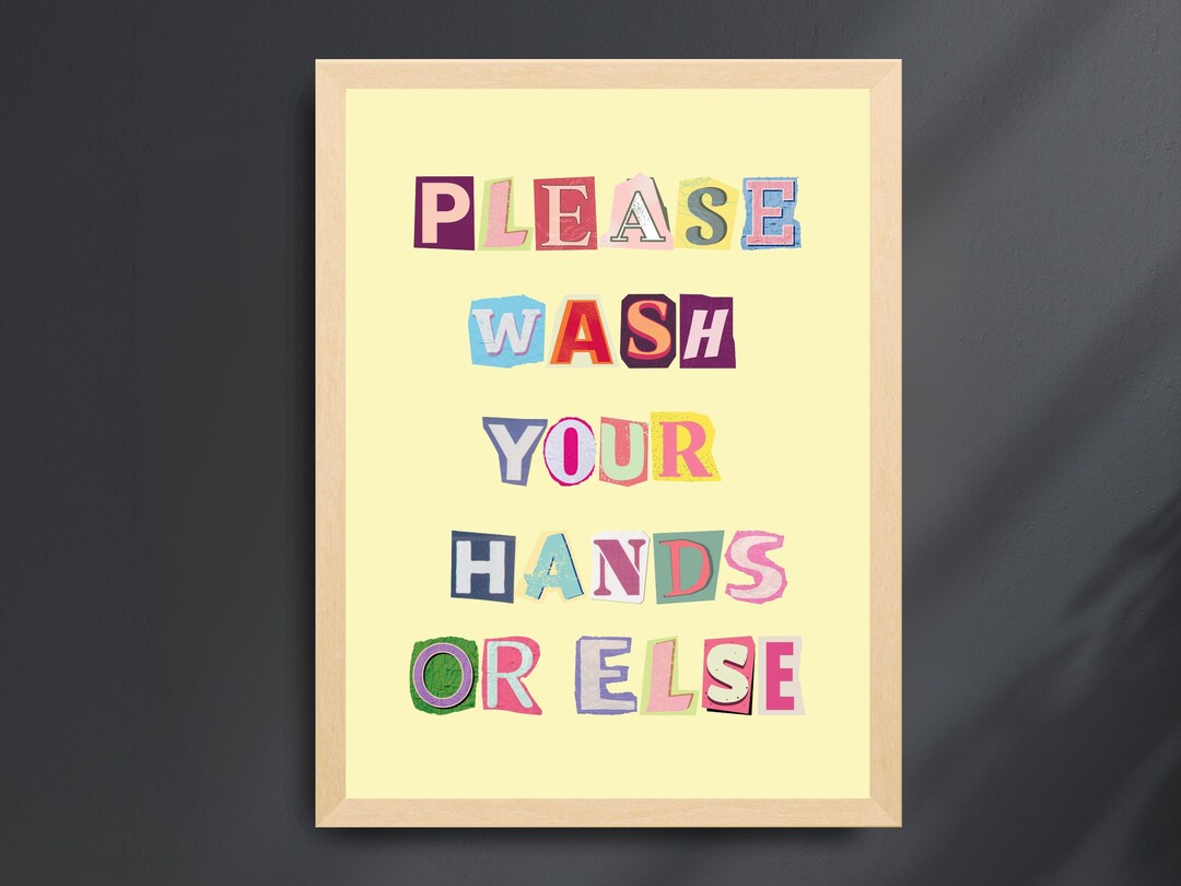 Funny Bathroom Sign Printable Kids Bathroom Print Ransom Note Letters ...