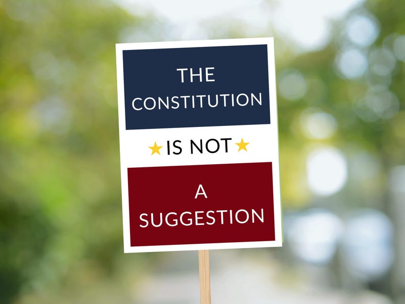 Constitution Protest Sign, Anti Trump Political Poster, Printable March ...