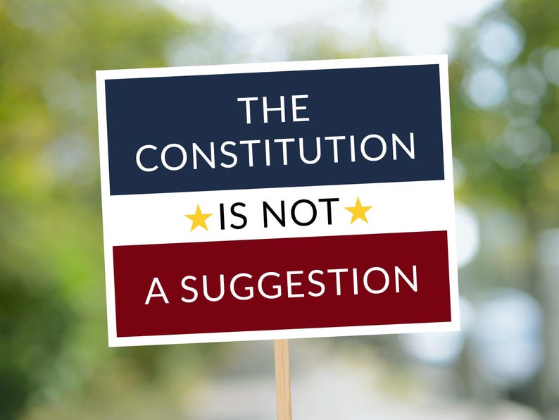 Constitution Protest Sign, Anti Trump No Kings Day Print, Political ...
