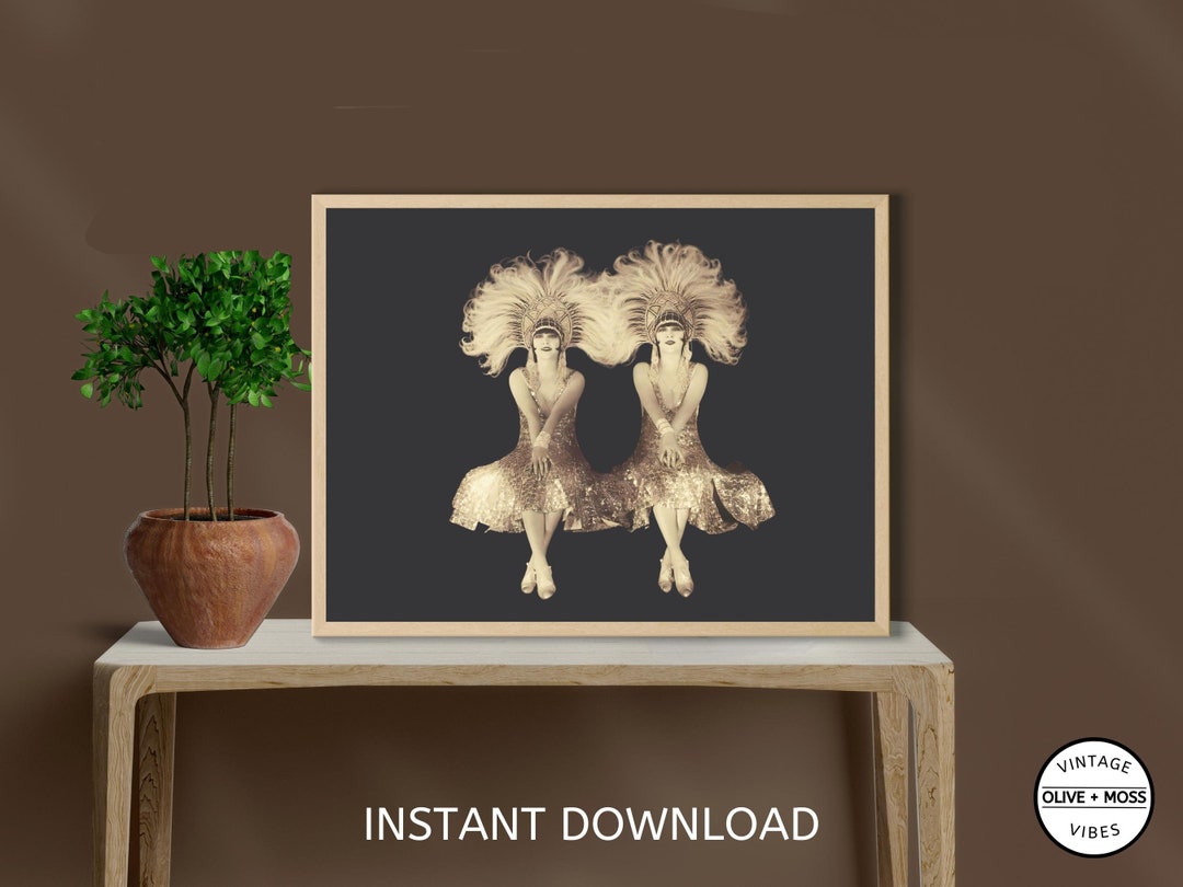 Vintage Flapper Art Vintage Photo Black and White Wall Art - Etsy