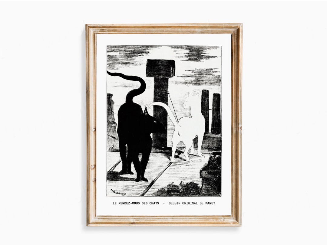 Edouard Manet Print Cats Rendezvous Vintage Cat Art Victorian ...