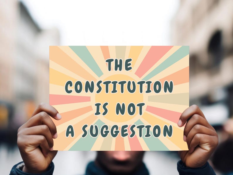 Constitution Protest Sign, Anti Trump Printable Poster, Political ...