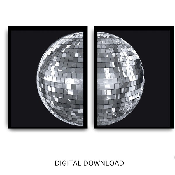 Disco Ball Split Posters - Etsy