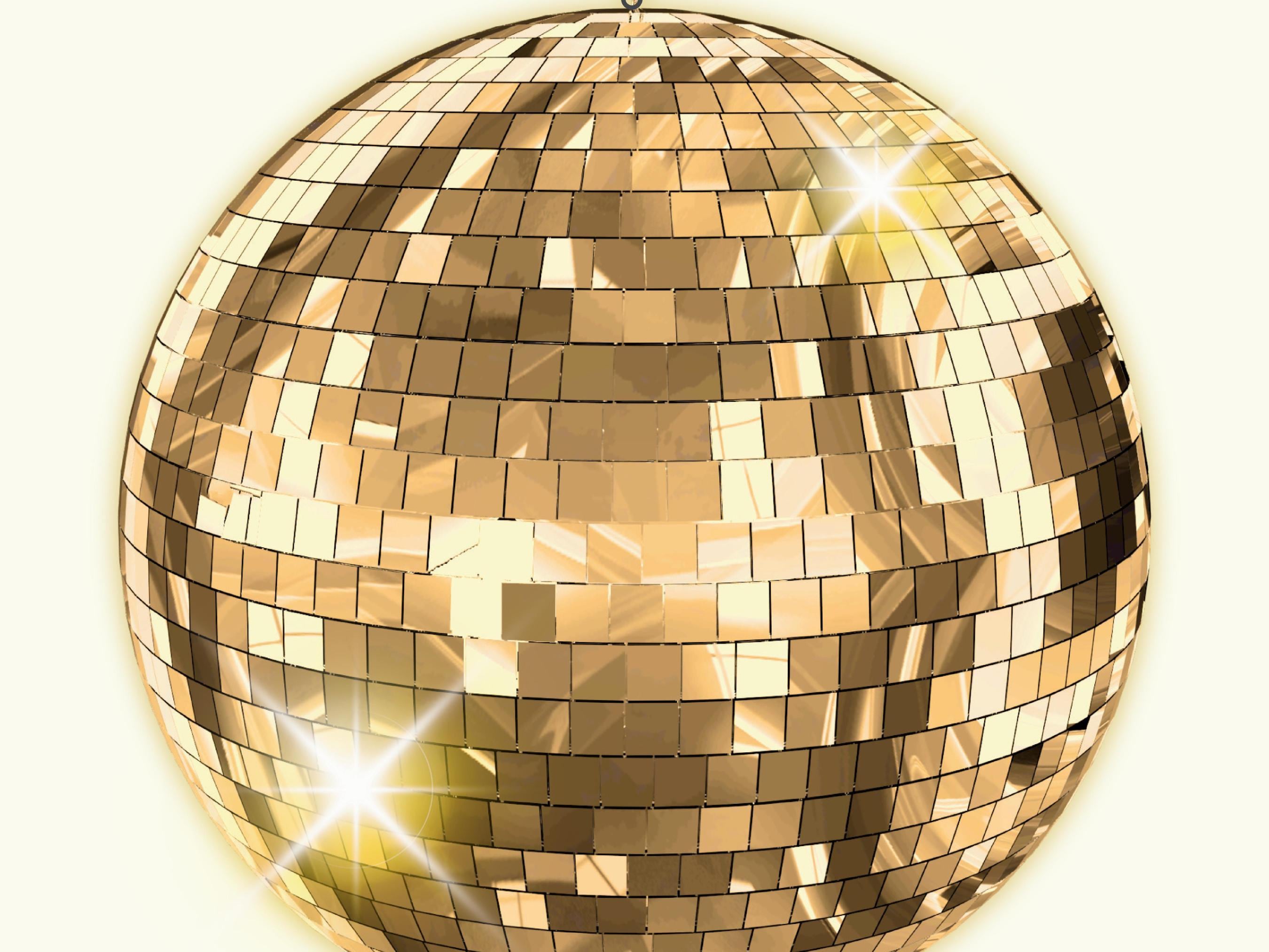 Disco Ball Print Gold Mirror Ball Poster Printable Cool Retro Poster ...