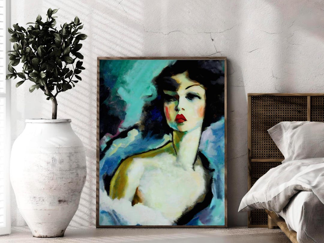 Flapper Girl Print Vintage Glamour Woman Poster 1920s Art Deco Print ...