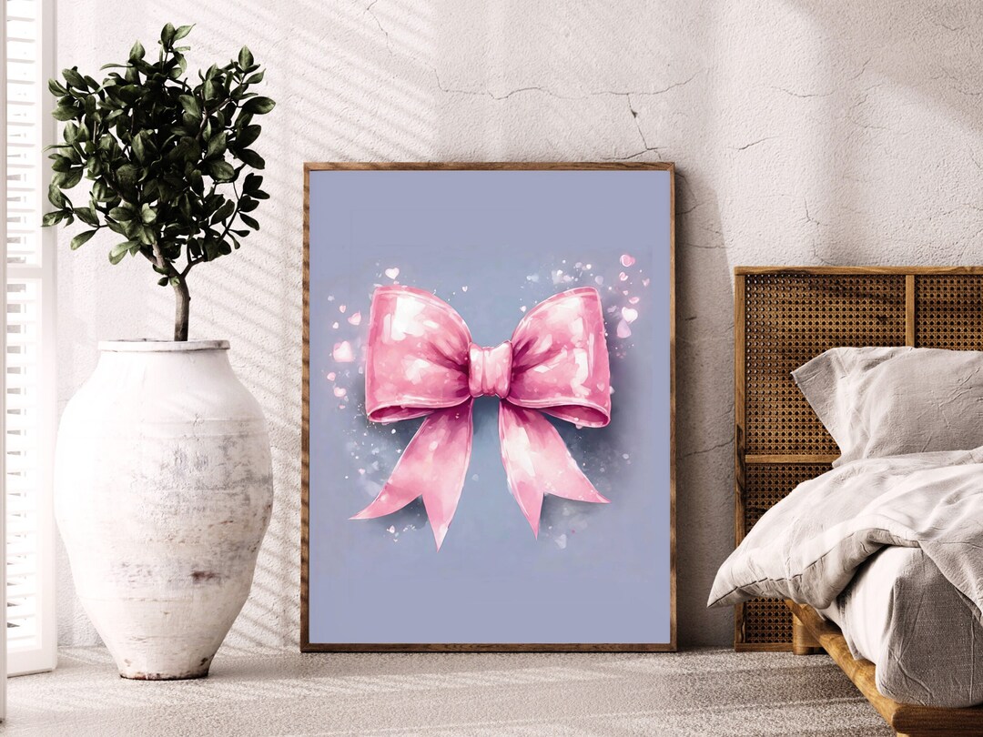 Coquette Bow Print Printable Coquette Pink Bow Wall Art Coquette Dorm ...