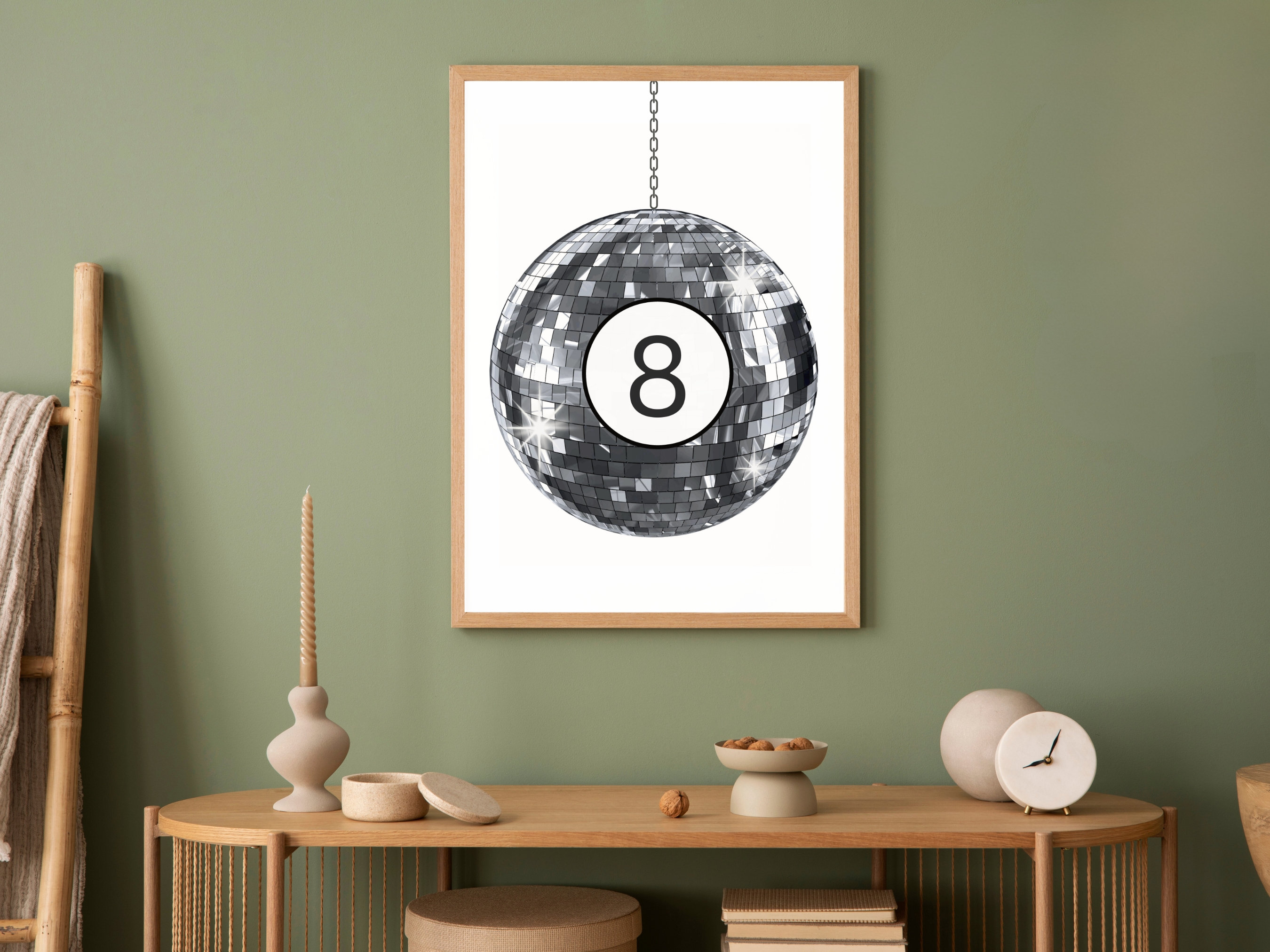 8 Ball Poster Disco Ball Print Cool Girl Prinatble Wall Art Y2K Room ...