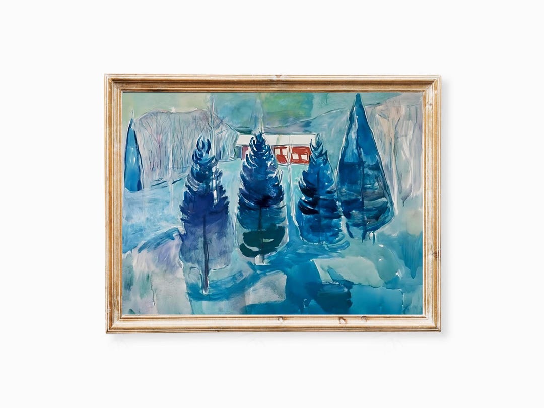 Edvard Munch Printable Wall Art Blue Landscape Painting Print Vintage ...