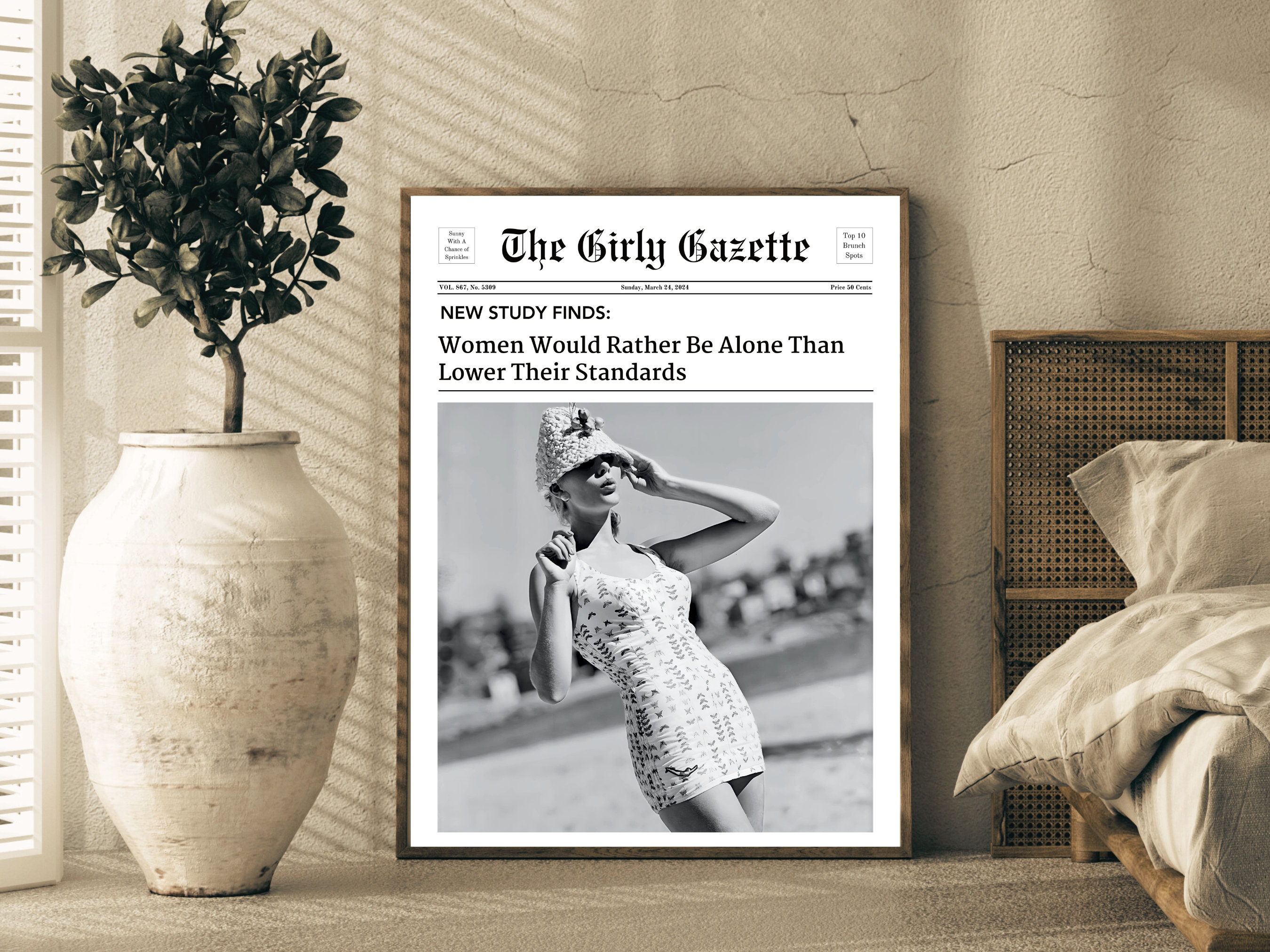 Newspaper Print Preppy Wall Art Y2K Room Decor Cool Girl Print Girly ...